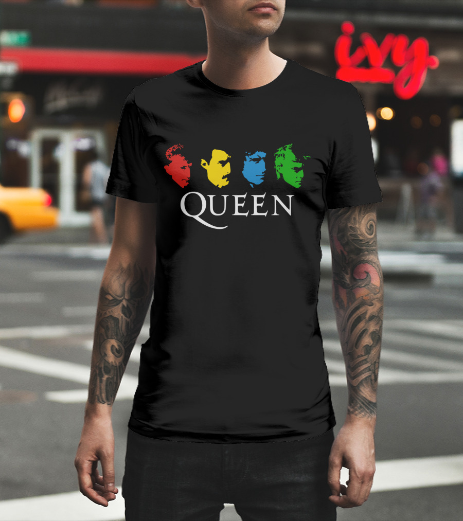 Queen Band Iconic Colorful Faces T-Shirt