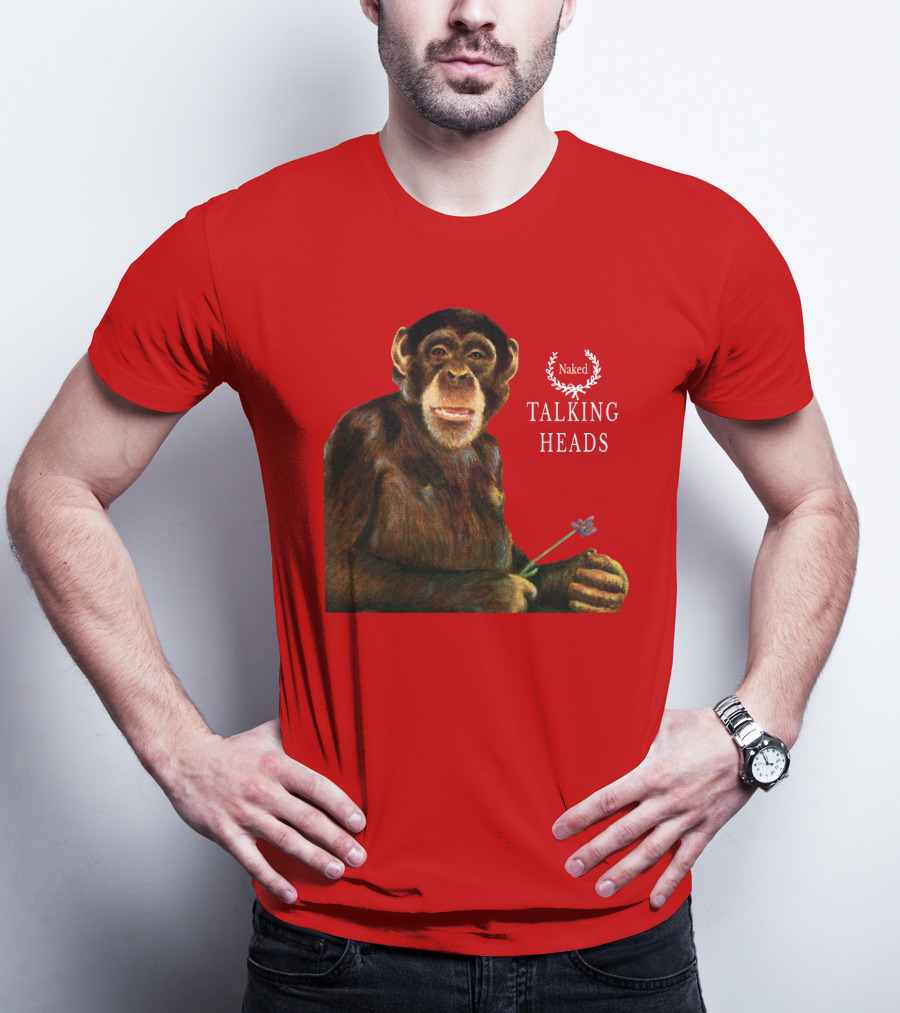 Naked Talking Heads Nothing But Flowers Monkey Holding Flower T-Shirt