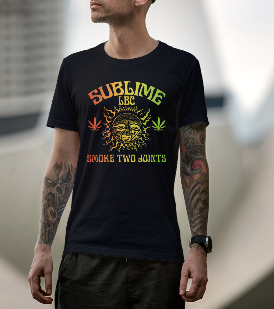 Sublime Lbc Smoke Two Joints Sun And Leaves T-Shirt