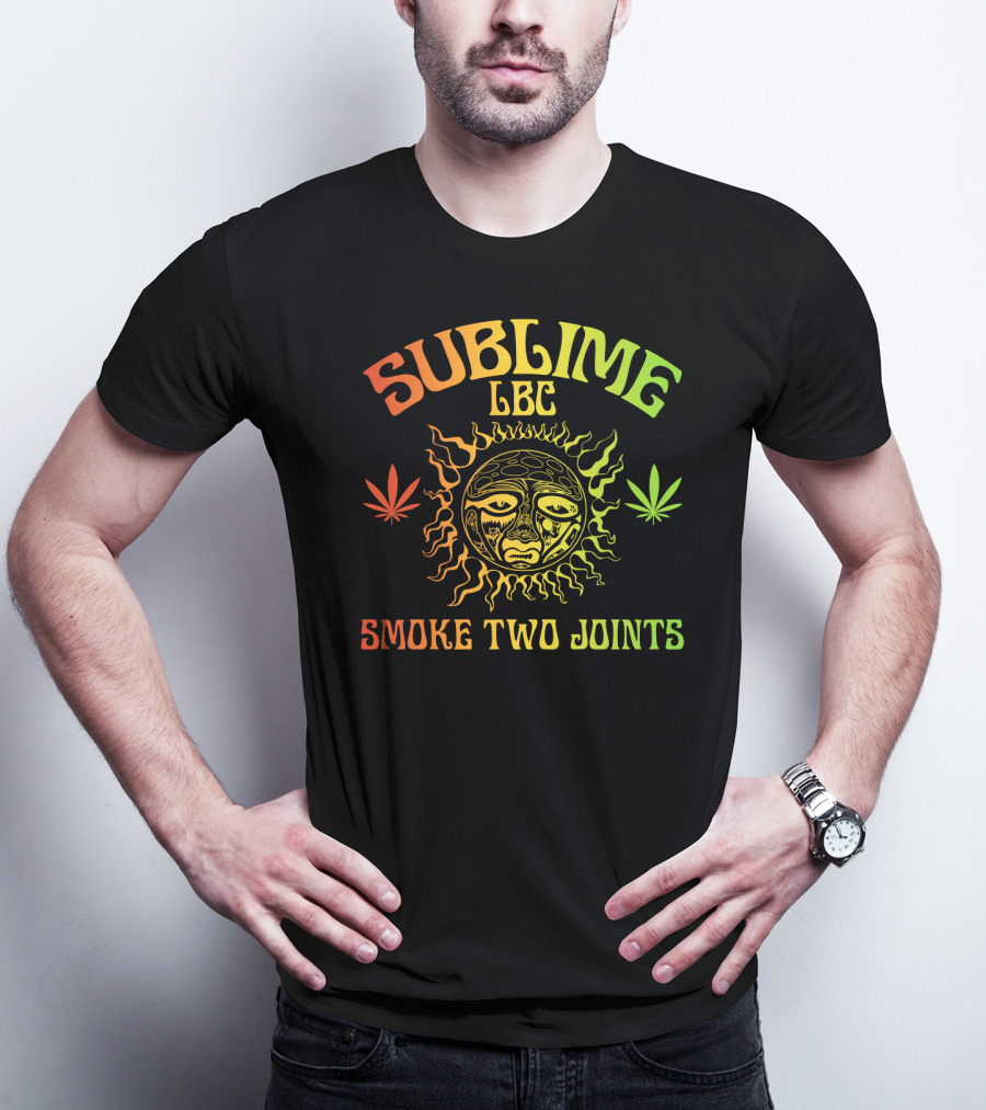 Sublime Lbc Smoke Two Joints Sun And Leaves T-Shirt