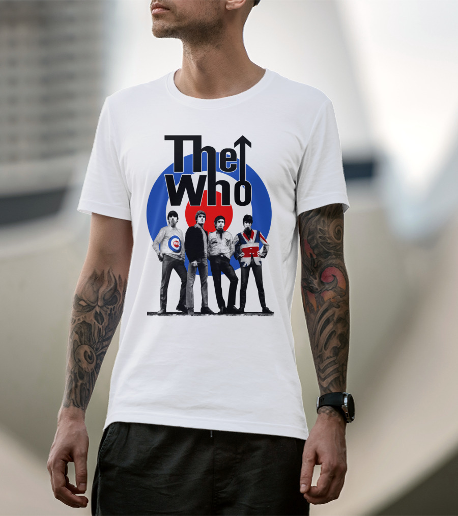 The Who Band Members With British Mod Target T-Shirt