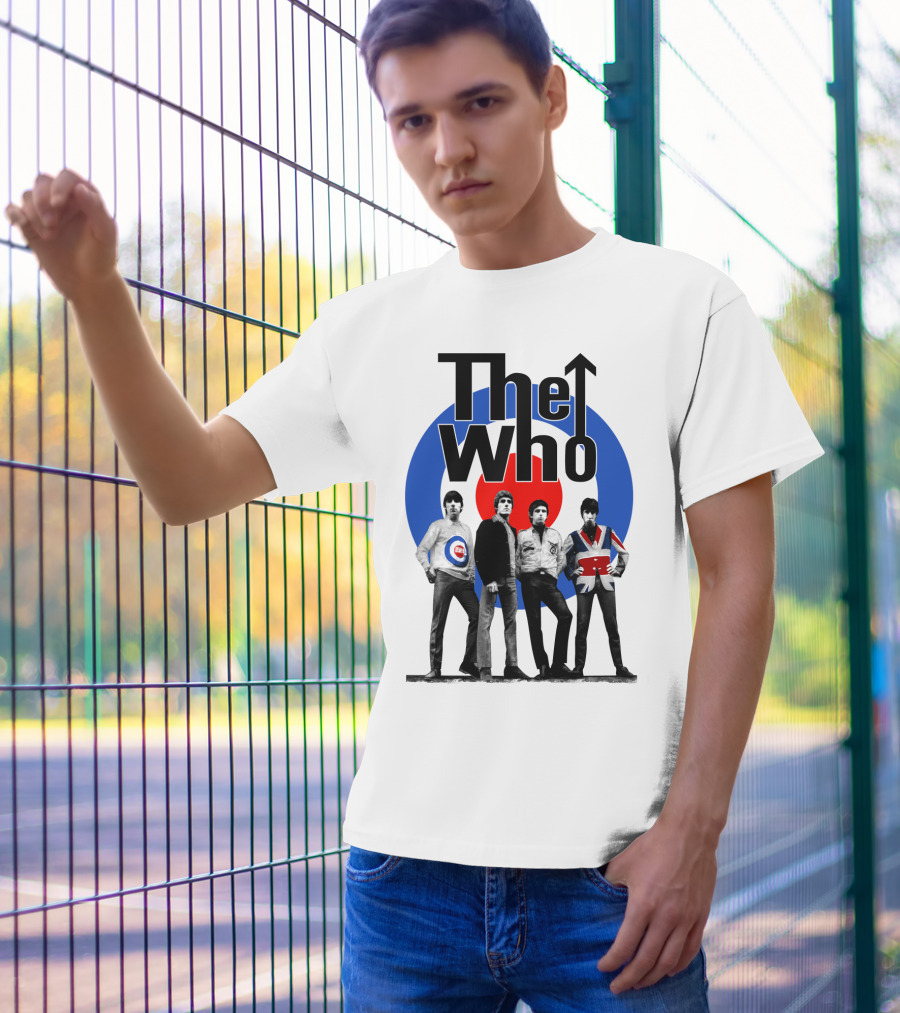The Who Band Members With British Mod Target T-Shirt
