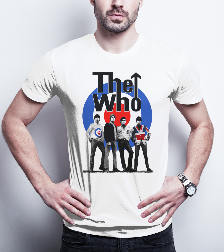 The Who Band Members With British Mod Target T-Shirt