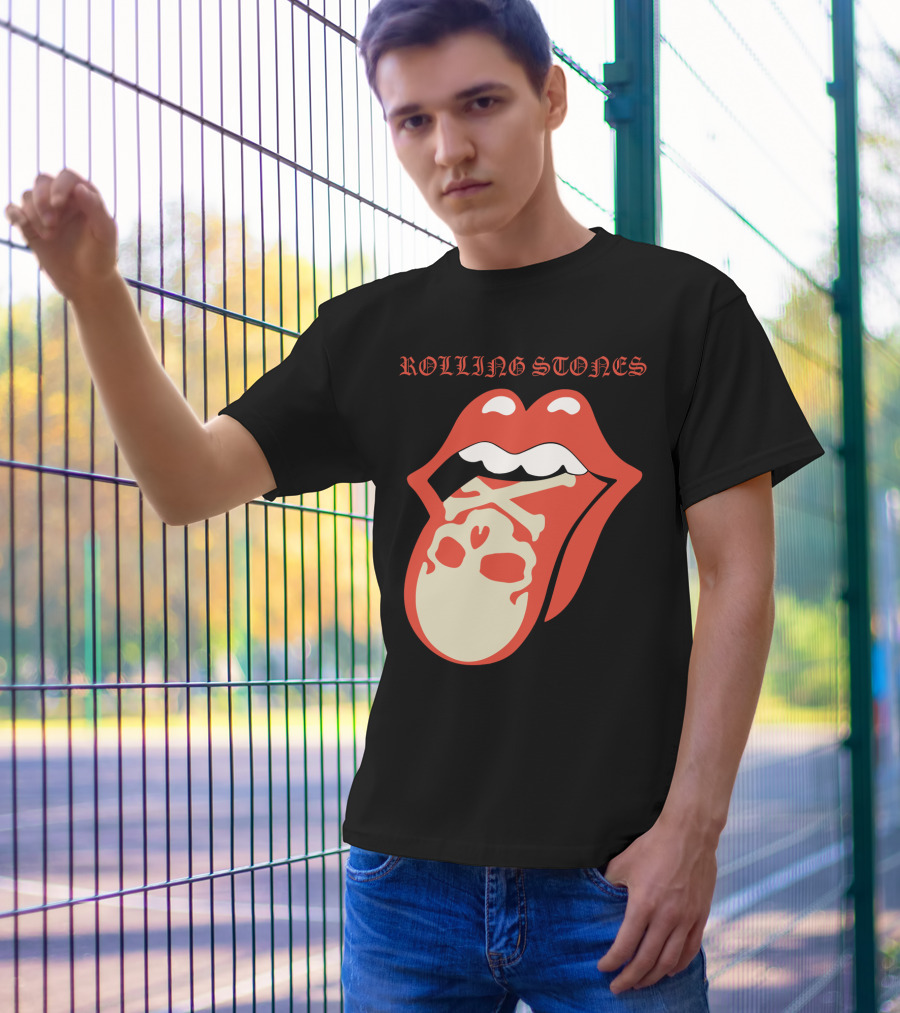 Rolling Stones Tongue With Skull T-Shirt