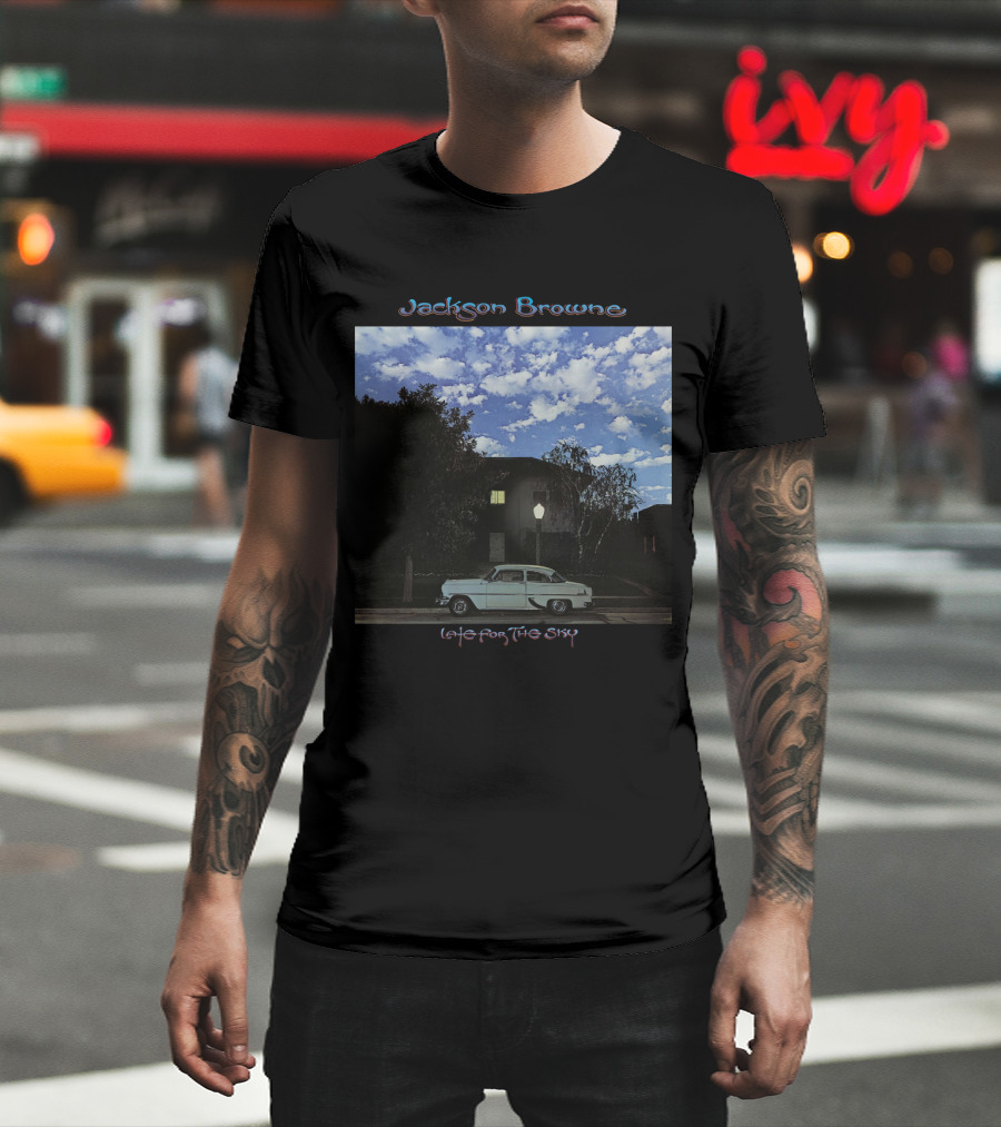 Jackson Browne Late For The Sky Vintage Car Night Scene T-Shirt