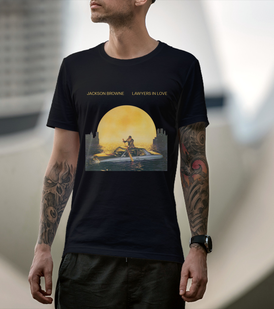 Jackson Browne Lawyers In Love Car And Moon Scene T-Shirt