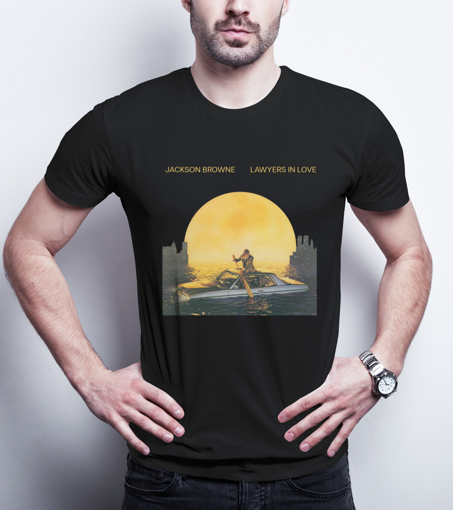 Jackson Browne Lawyers In Love Car And Moon Scene T-Shirt