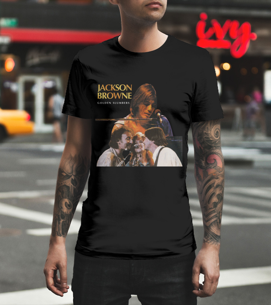 Jackson Browne Golden Slumbers Live Performance Collage T-Shirt