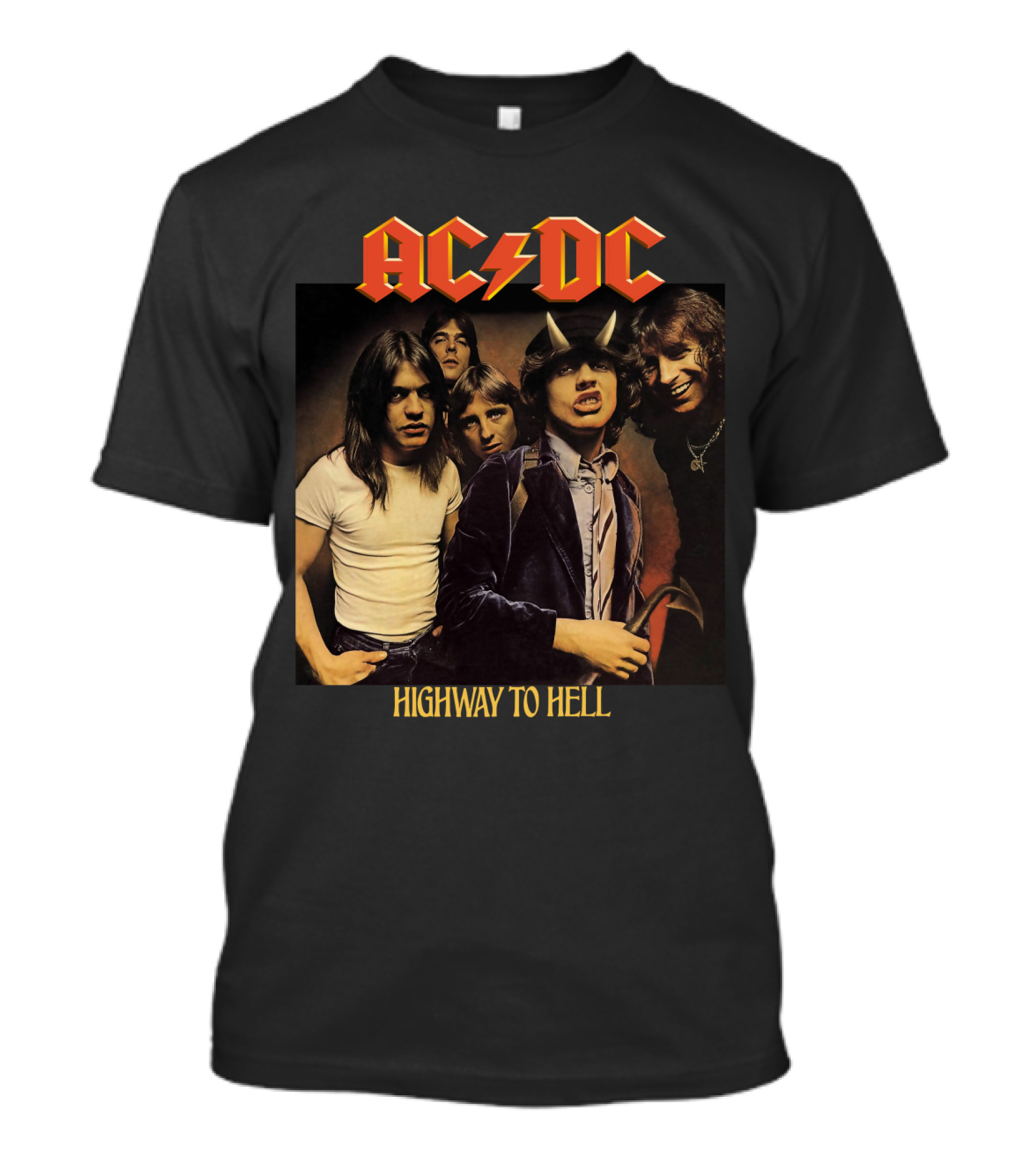 Ac/Dc Highway To Hell Band Members Classic Album Cover T-Shirt