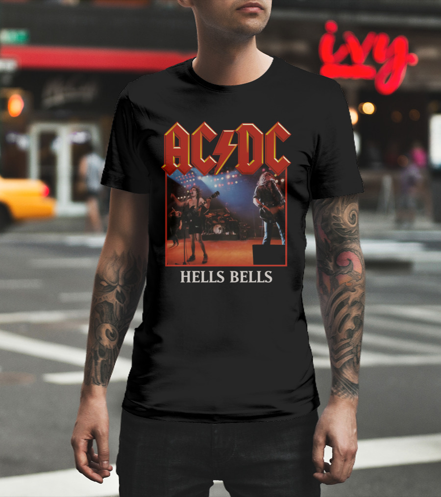 Acdc Hells Bells Live Performance Stage Concert T-Shirt