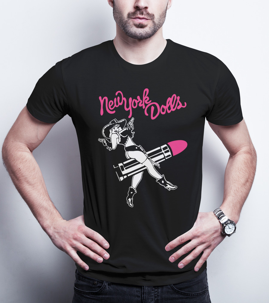 New York Dolls Cowgirl On Lipstick Rocket T-Shirt