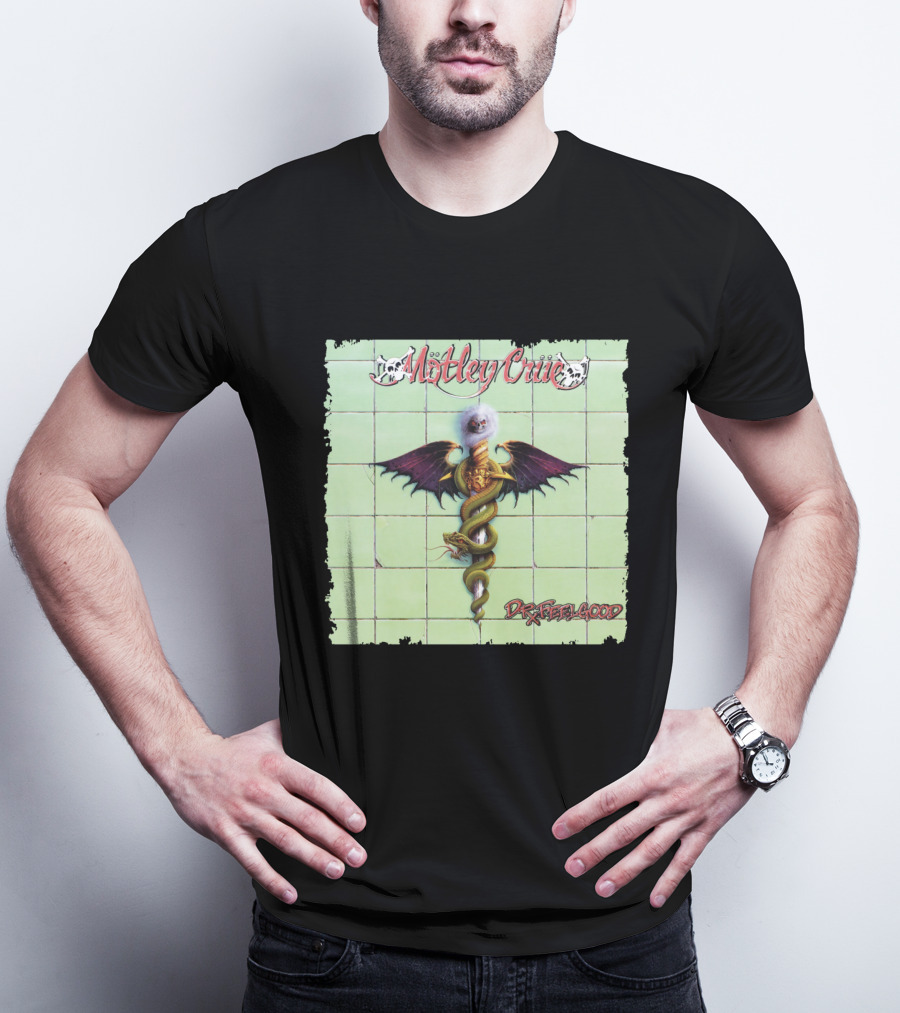 Mötley Crüe Dr. Feelgood Winged Caduceus Snake T-Shirt