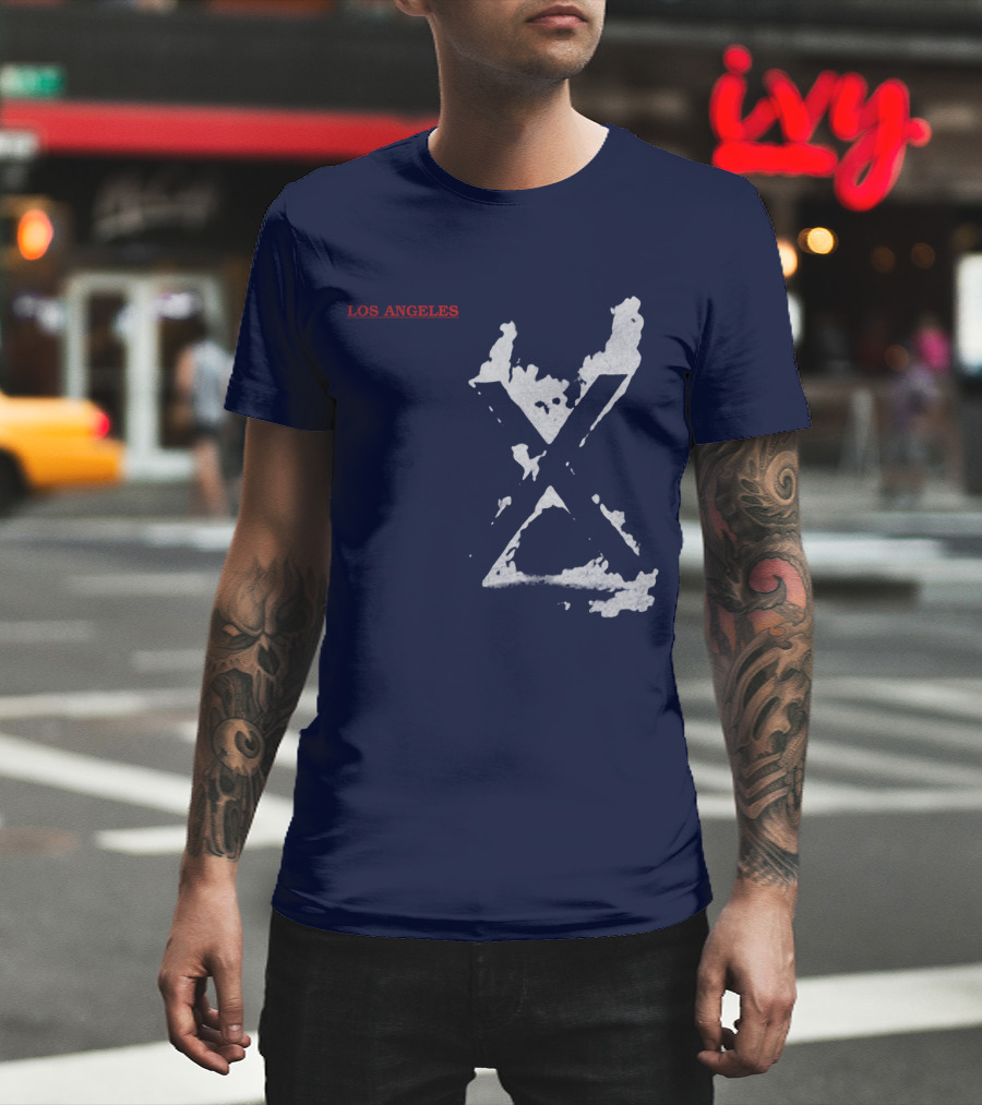 X Los Angeles Vintage Style Black T-Shirt