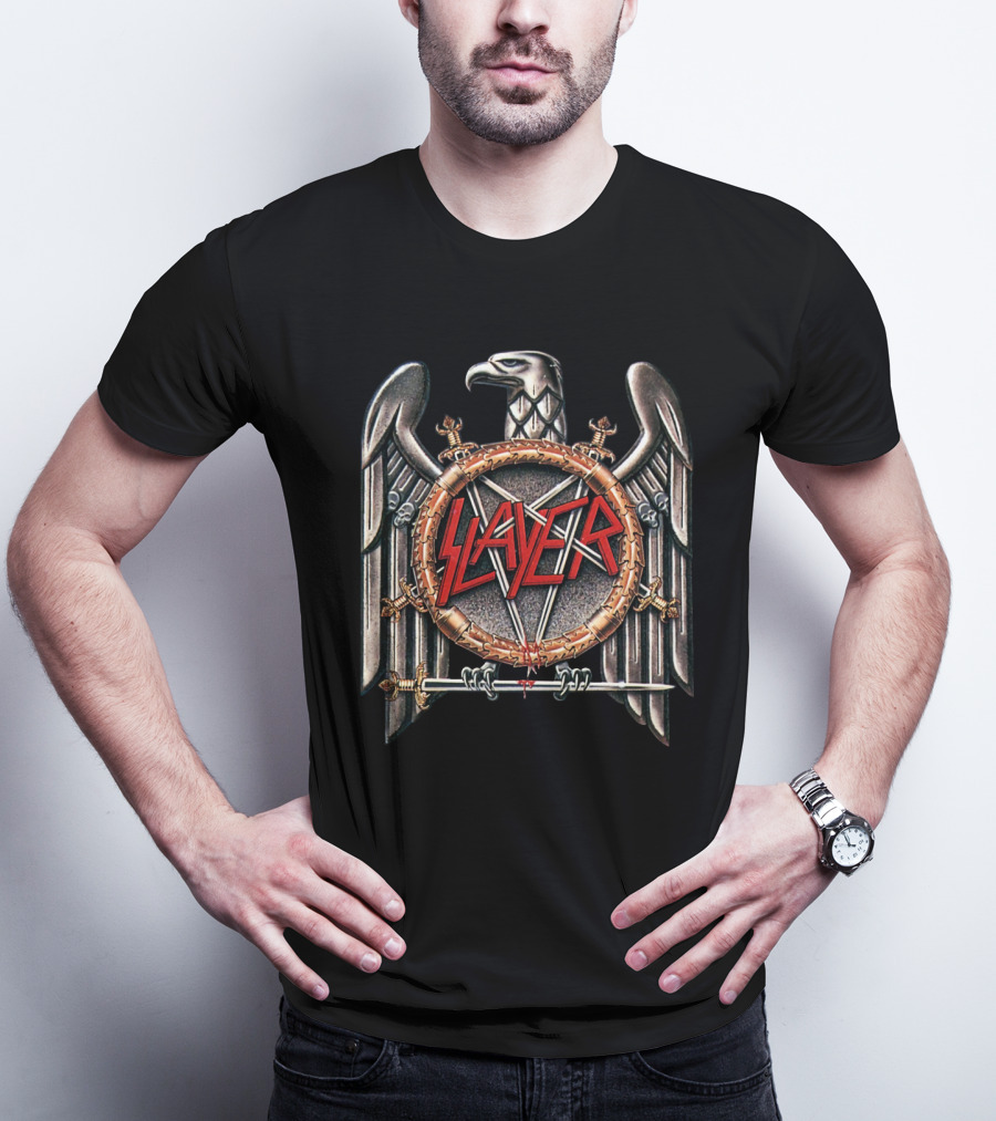 Slayer Eagle Crest With Swords And Pentagram T-Shirt