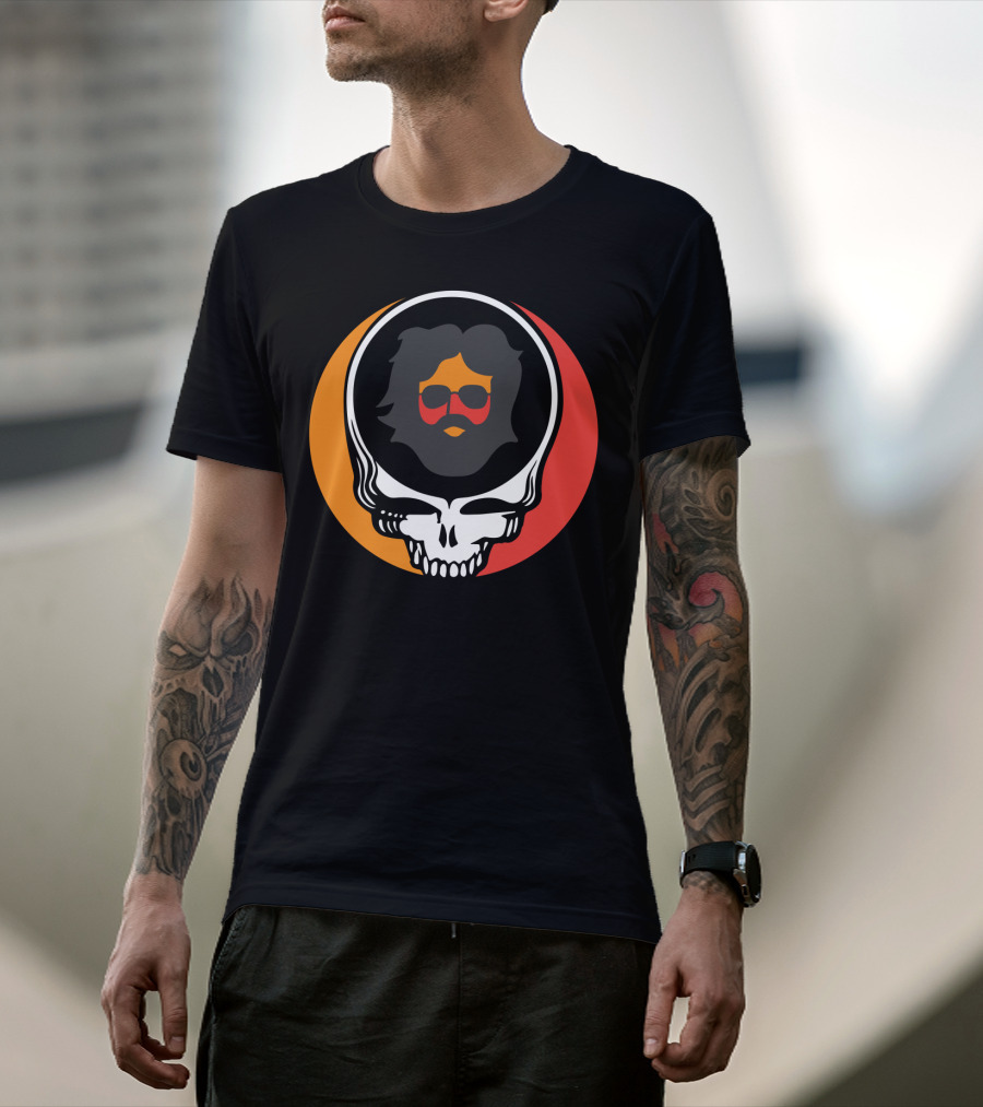 Grateful Dead Skull With Sunglasses And Sunset Colors T-Shirt