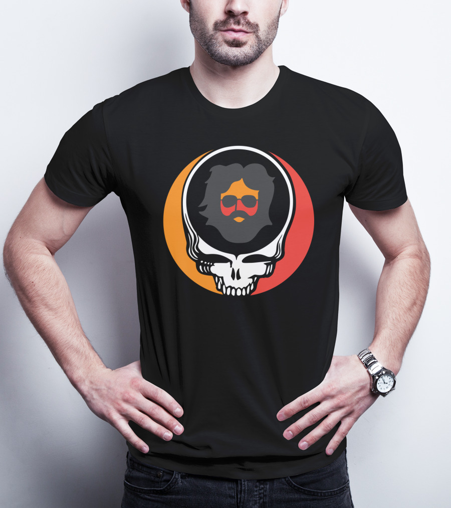 Grateful Dead Skull With Sunglasses And Sunset Colors T-Shirt