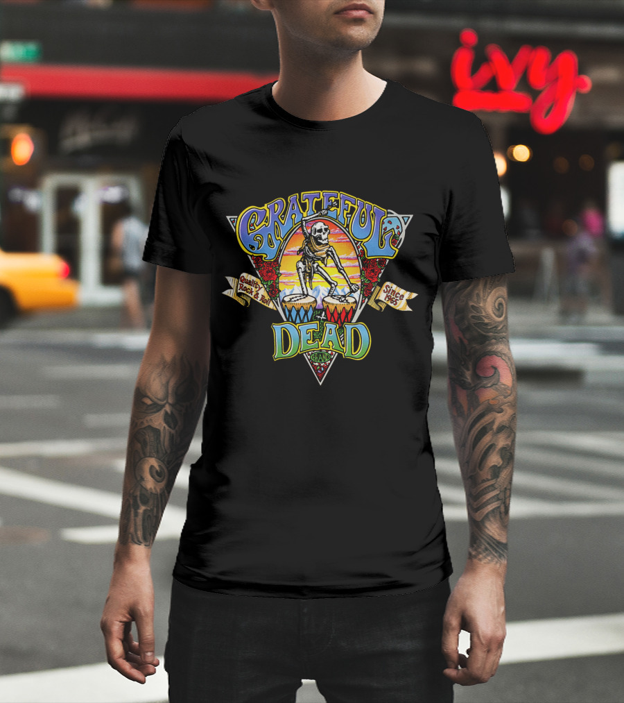 Grateful Dead Quality Rock And Roll Since 1965 Skeleton And Drums T-Shirt