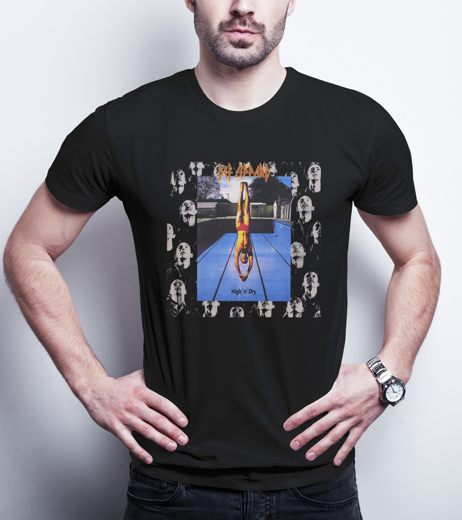 Def Leppard High 'N' Dry Diving Board Collage T-Shirt