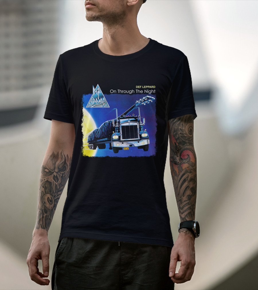 Def Leppard On Through The Night Truck And Moon T-Shirt