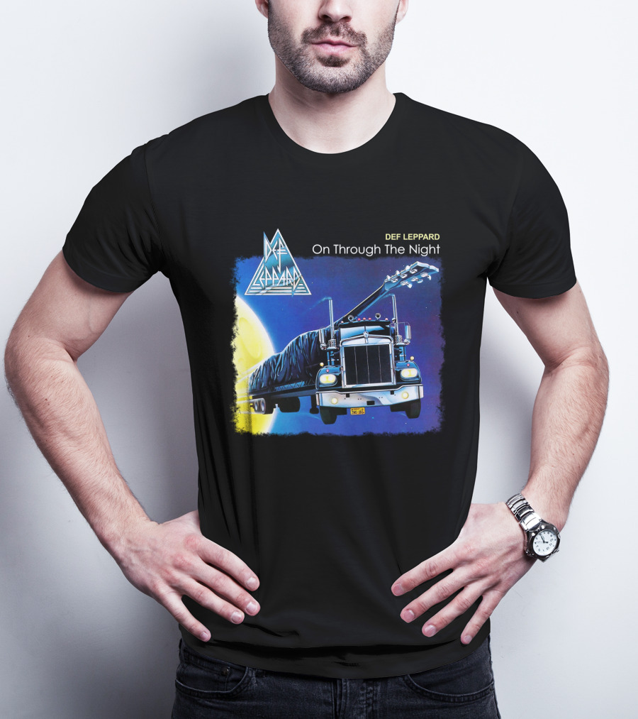 Def Leppard On Through The Night Truck And Moon T-Shirt