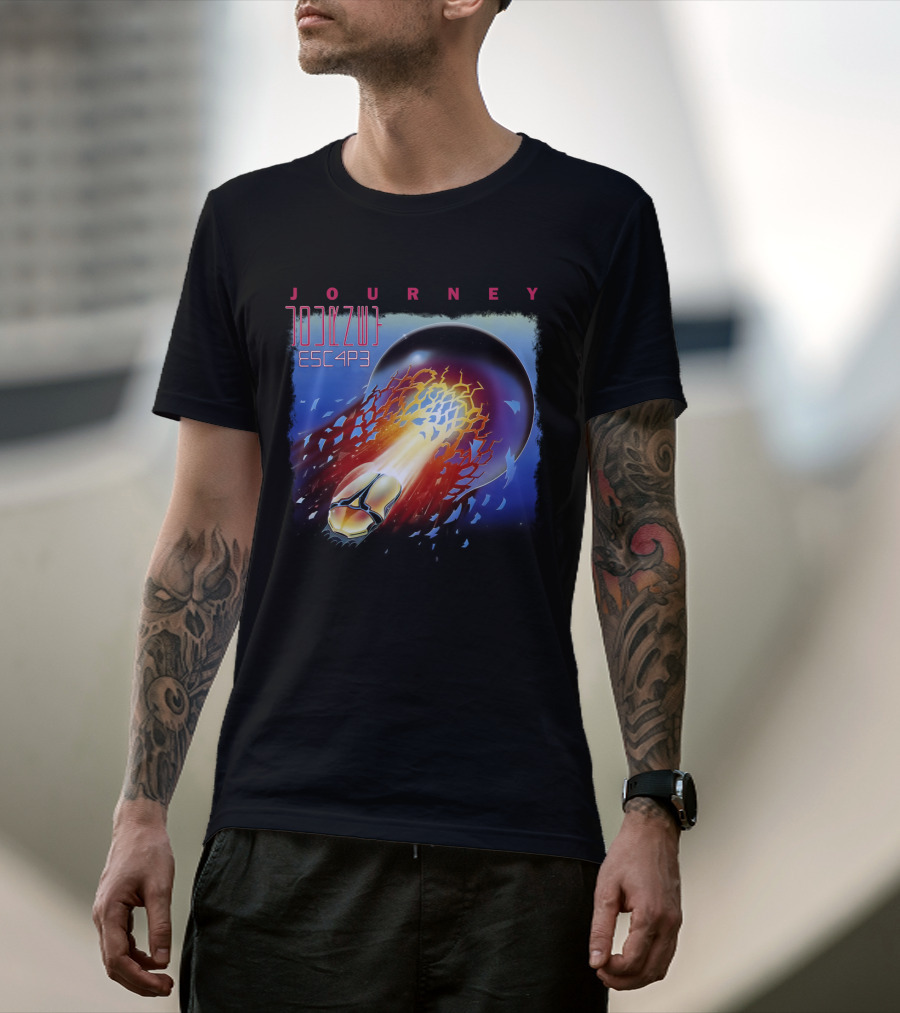 Journey Esc4P3 Album Art Rocket T-Shirt