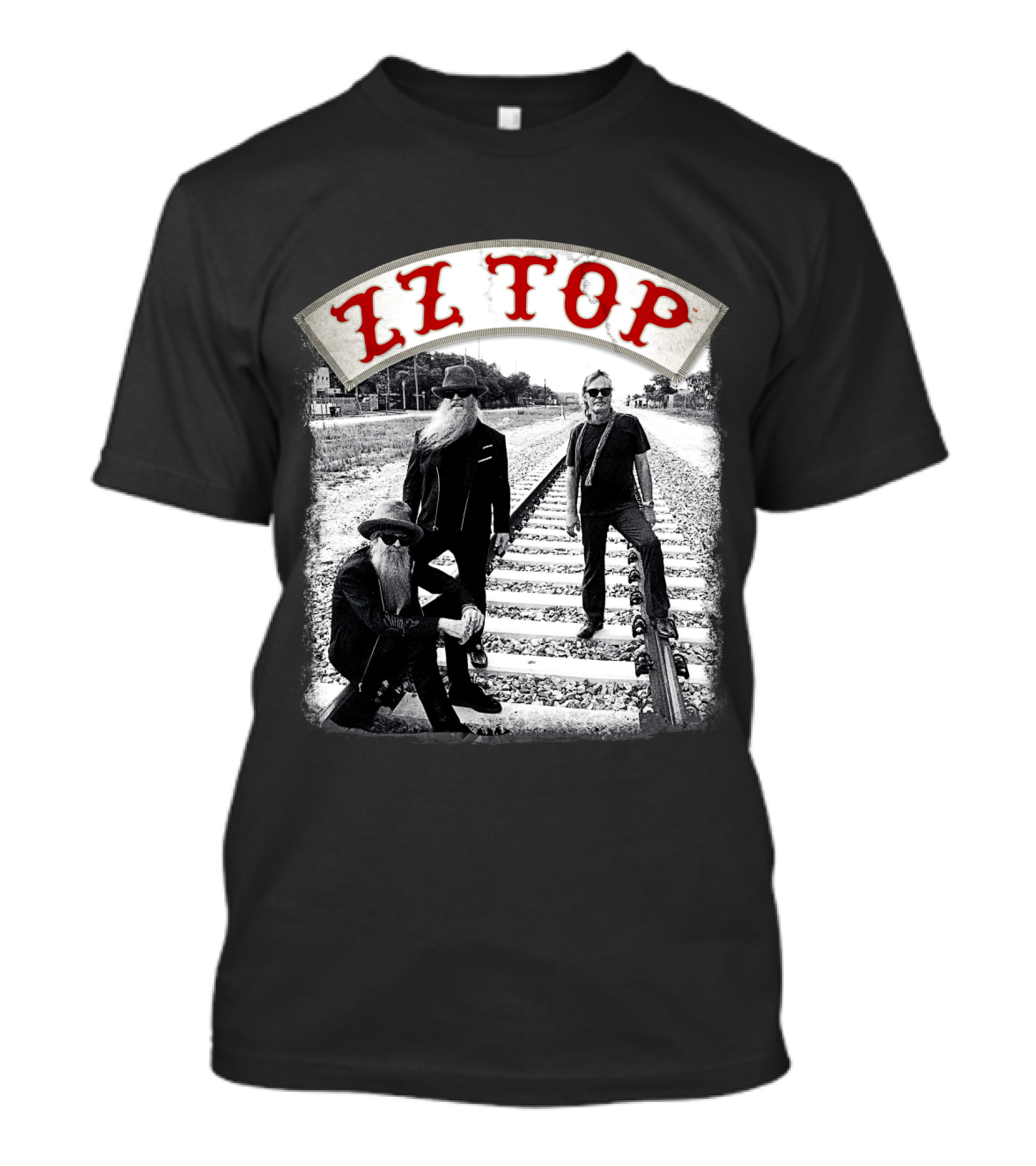 Zz Top Band On Railroad Tracks T-Shirt