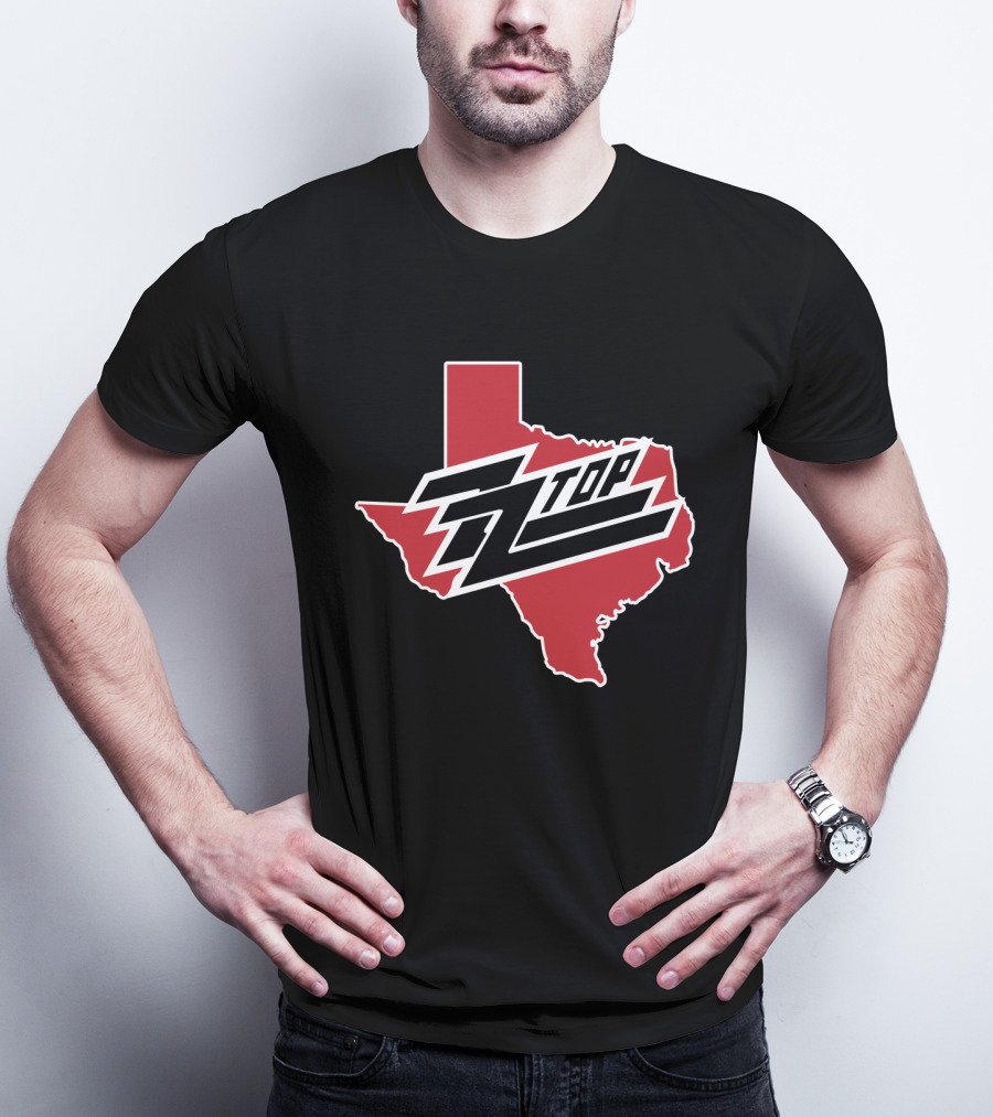Zz Top Texas Red State Map T-Shirt
