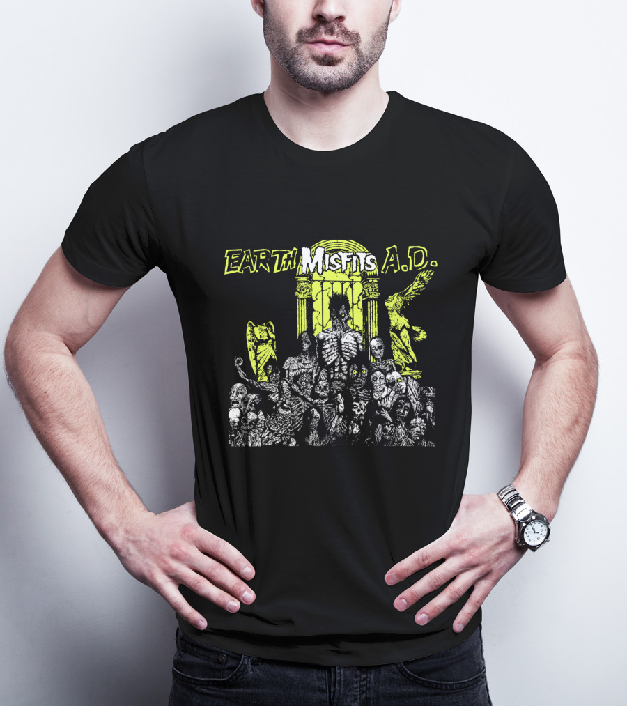 Earth Misfits A.d. Gothic Zombies In Front Of Ancient Columns T-Shirt
