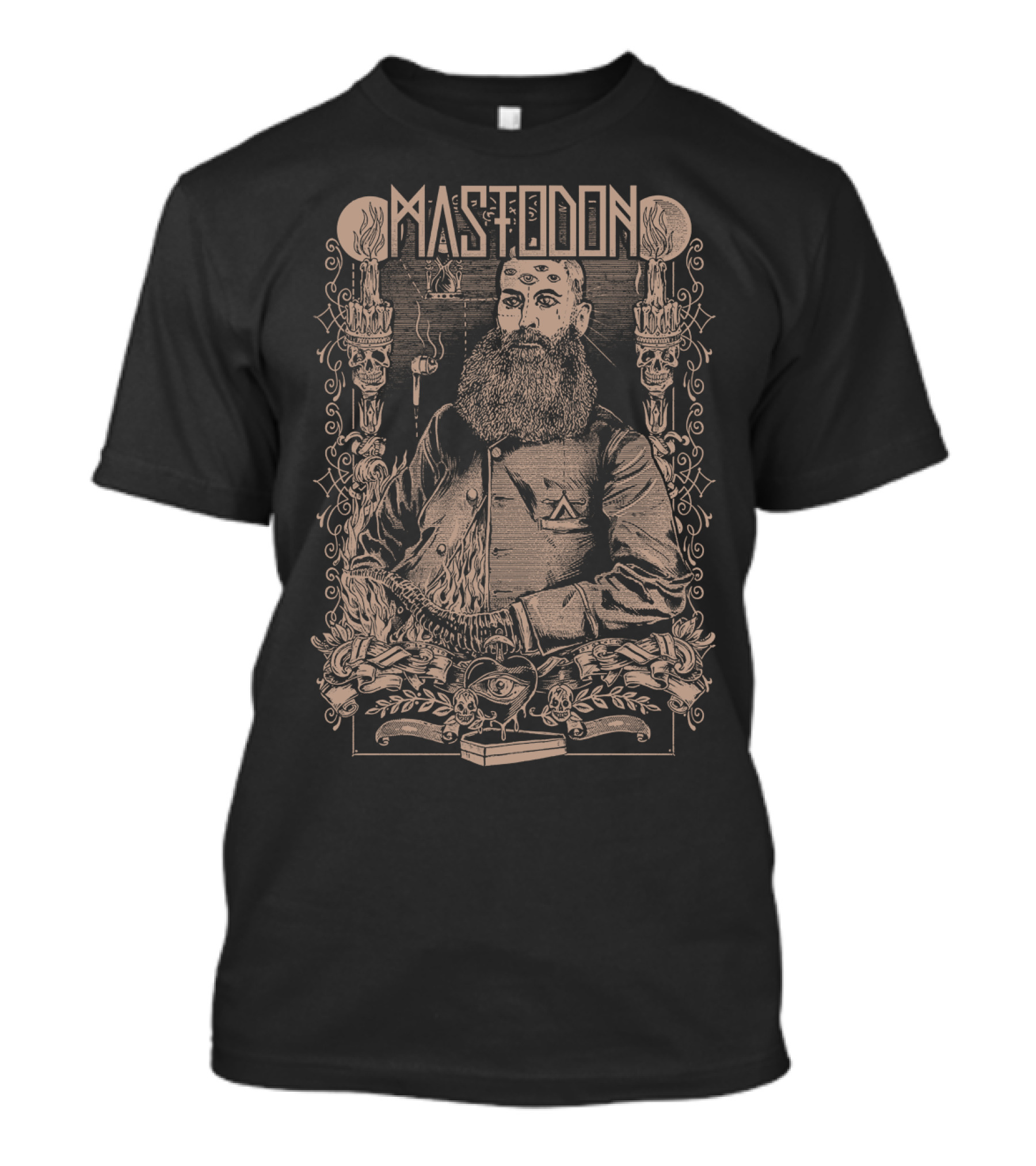 Mastodon Occult Bearded Figure With Candles And Skull T-Shirt