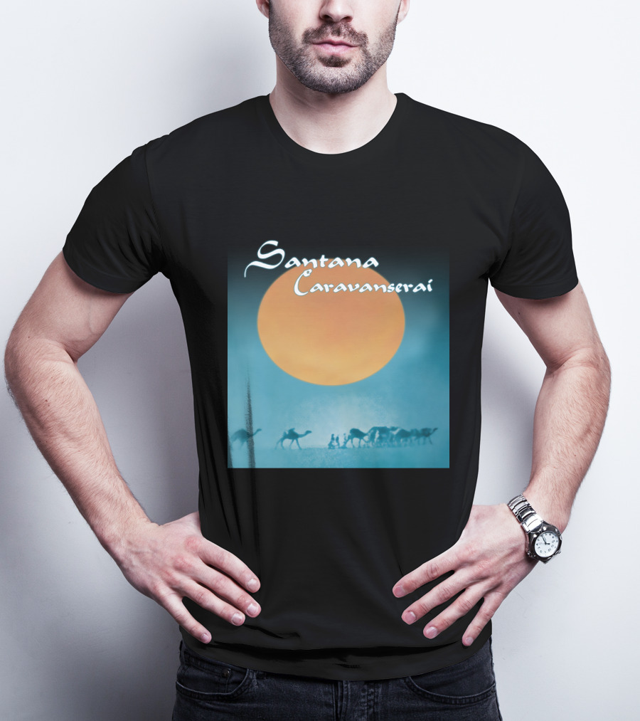 Santana Caravanserai Desert Caravan Under Orange Moon T-Shirt
