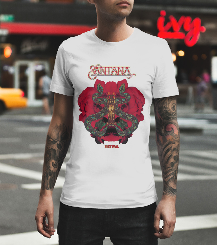Santana Festival Snake And Rose T-Shirt