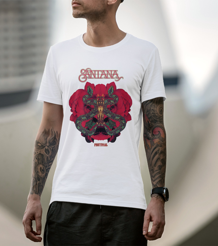 Santana Festival Snake And Rose T-Shirt