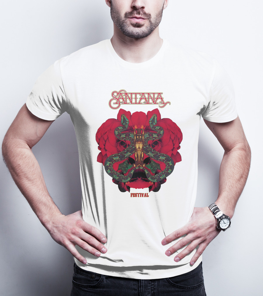 Santana Festival Snake And Rose T-Shirt