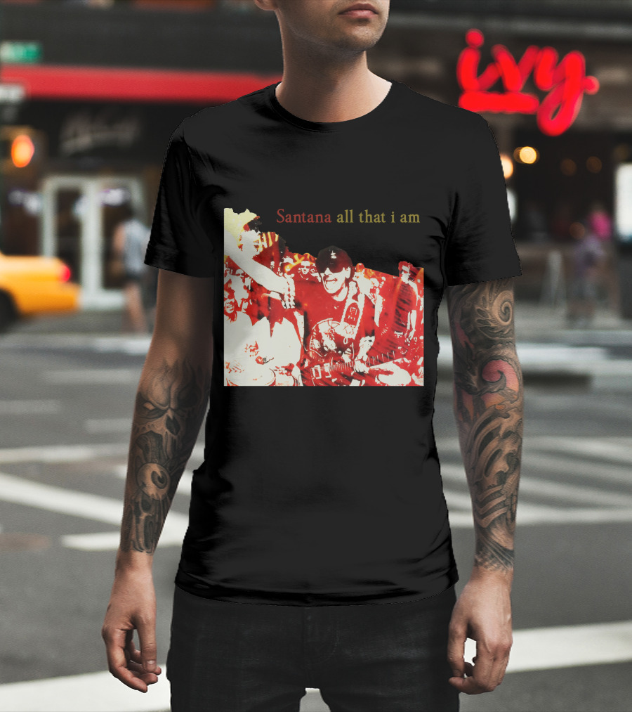 Santana All That I Am Red And White Guitarist T-Shirt