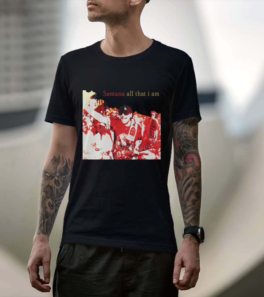 Santana All That I Am Red And White Guitarist T-Shirt