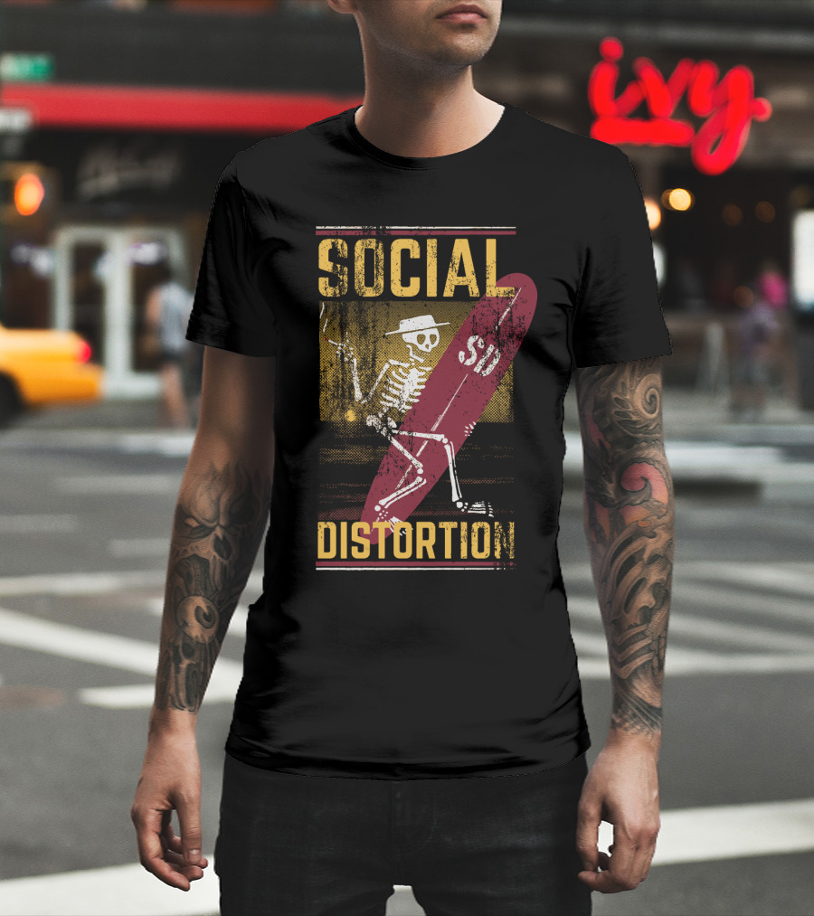 Social Distortion Sd Skeleton Surfer T-Shirt