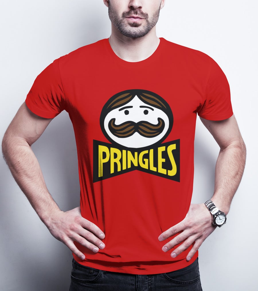 Prm 36 Pringles Logo Mustache And Bowtie T-Shirt