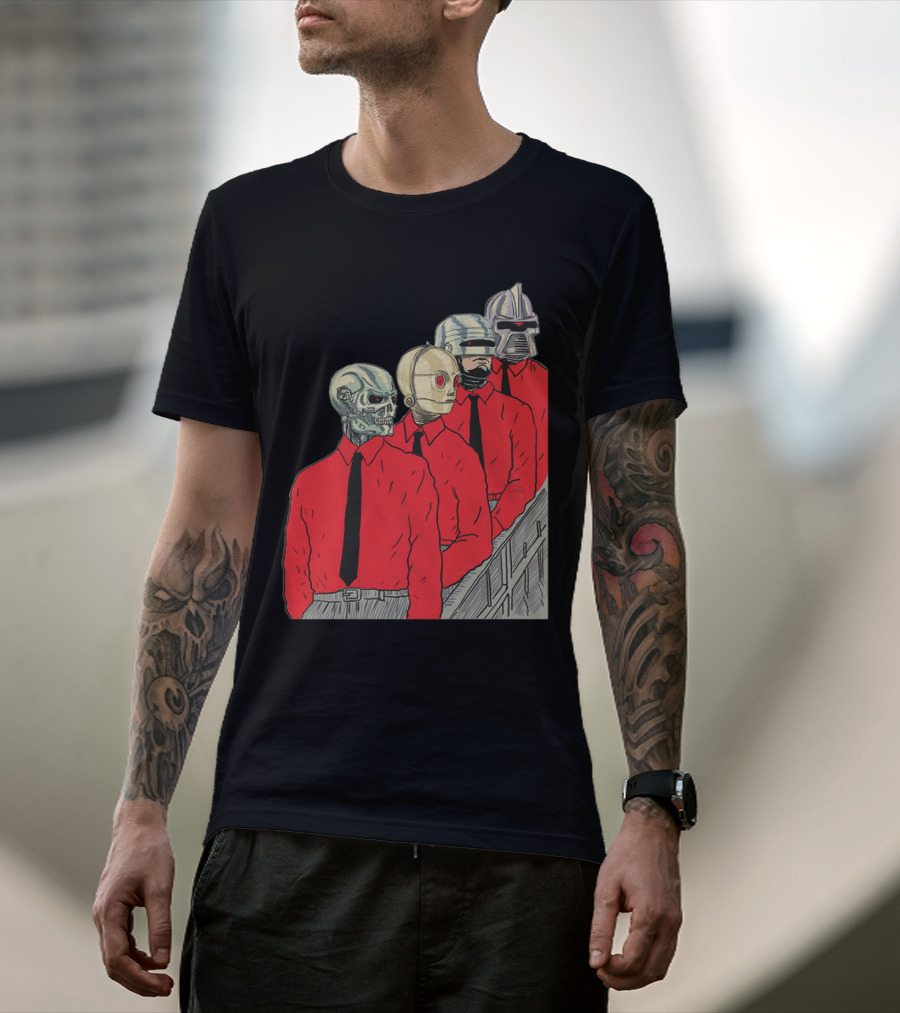 Robots In Red Shirts Black Ties T-Shirt
