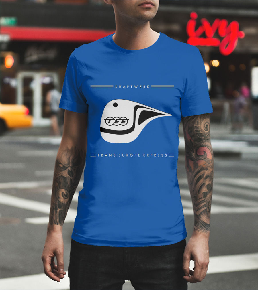 Kraftwerk Trans Europe Express Tee Bird Logo Blue T-Shirt