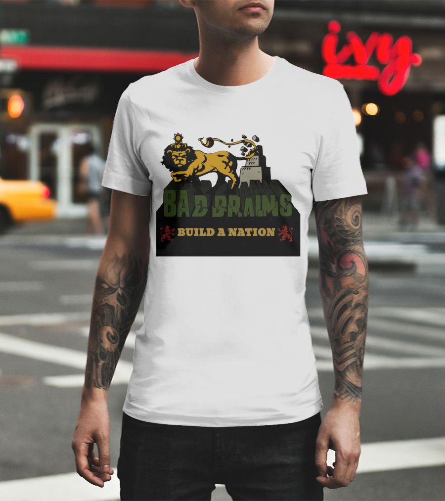 Bad Brains Build A Nation Lion Reggae Punk T-Shirt