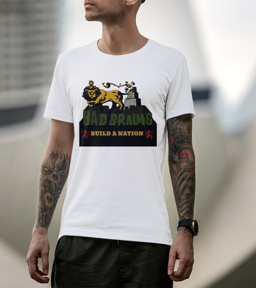 Bad Brains Build A Nation Lion Reggae Punk T-Shirt