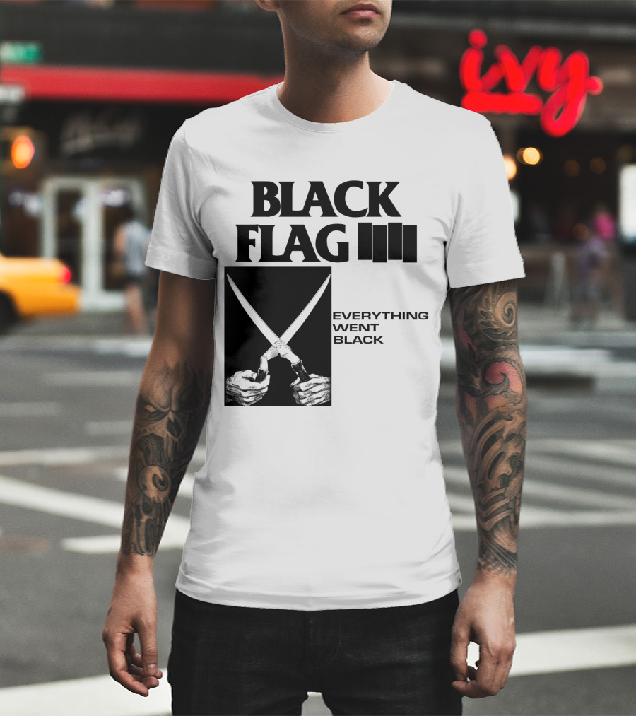 Black Flag Everything Went Black Scissors Artwork T-Shirt