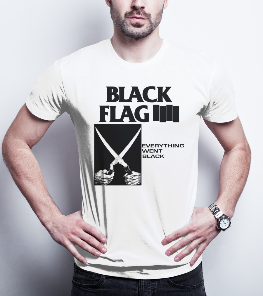 Black Flag Everything Went Black Scissors Artwork T-Shirt