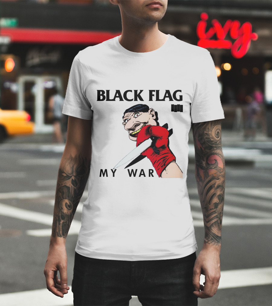 Black Flag My War Knife T-Shirt