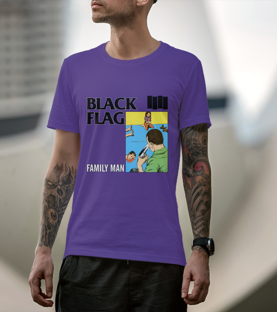 Black Flag Family Man - Nervous 23-1983 T-Shirt