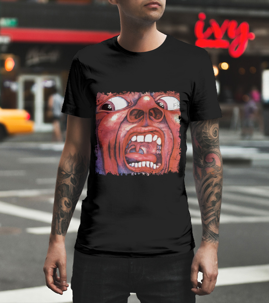 KC 03 In The Court Of The Crimson King Album Art Distorted Red Face T-Shirt