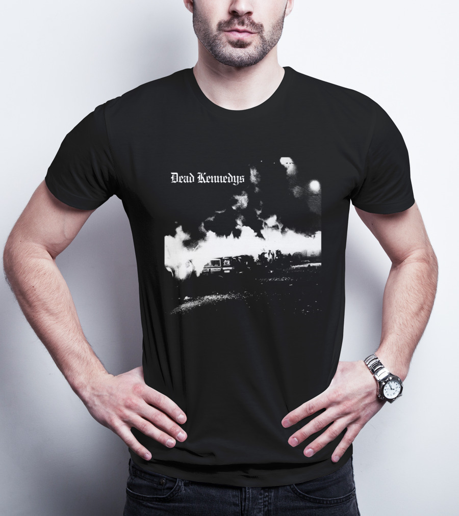 Dead Kennedys Riots And Flames Black And White Scene T-Shirt