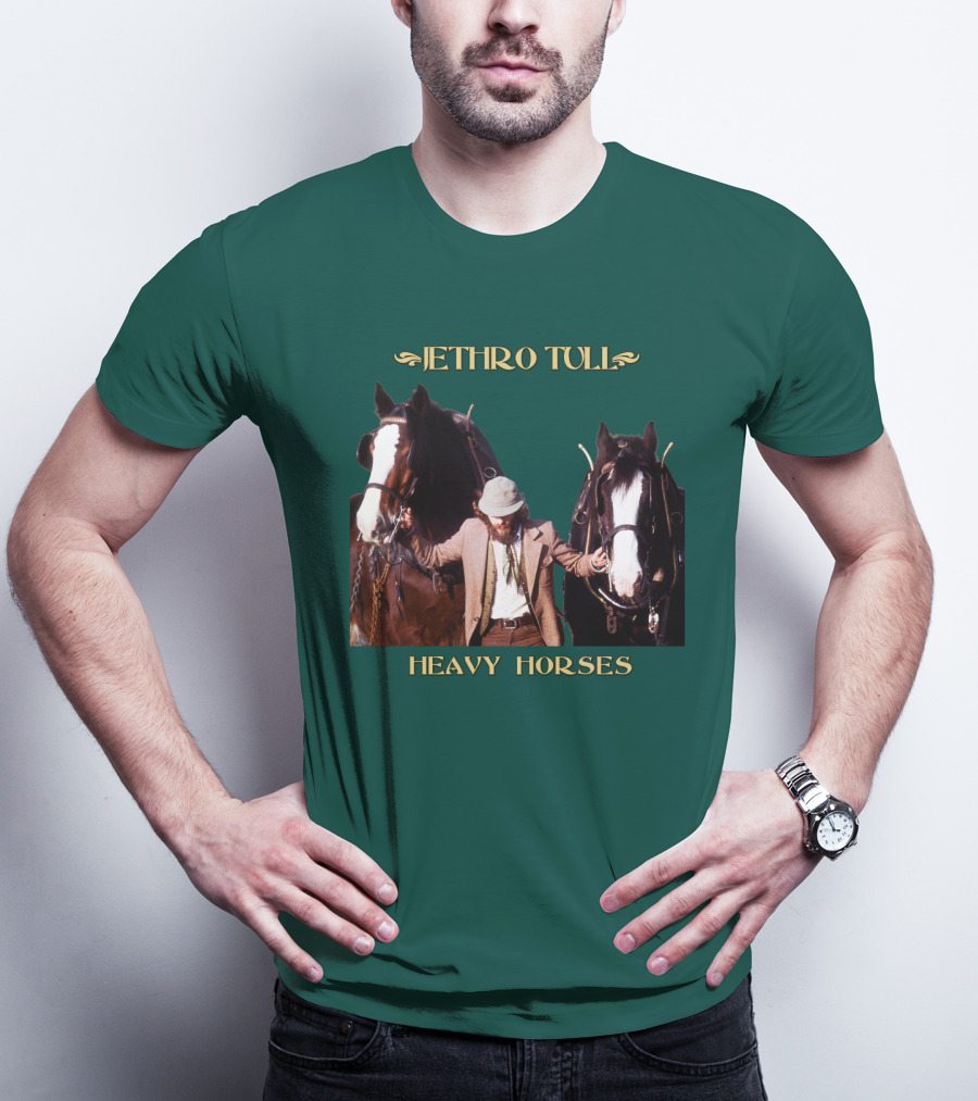 Jethro Tull Heavy Horses Album Cover With Horses And Figure T-Shirt