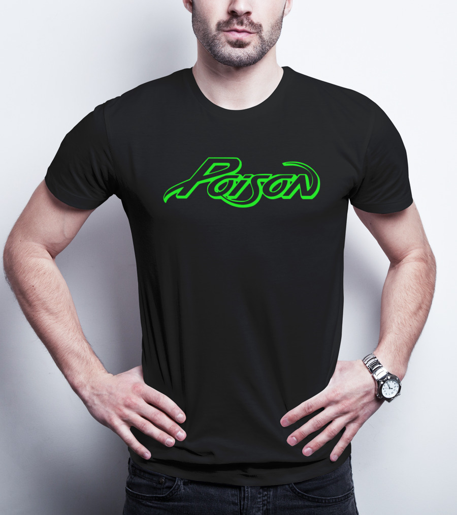 Poison Band Logo Neon Green T-Shirt