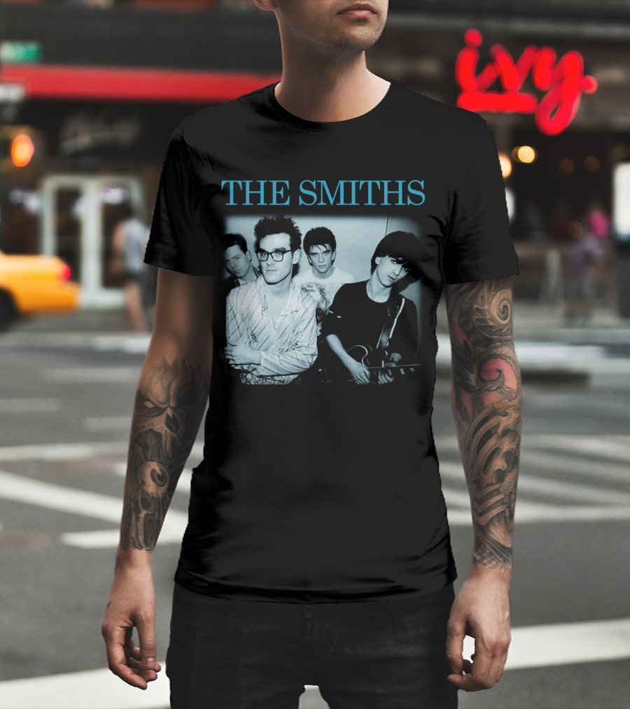 The Smiths Band Photo Black And Blue T-Shirt